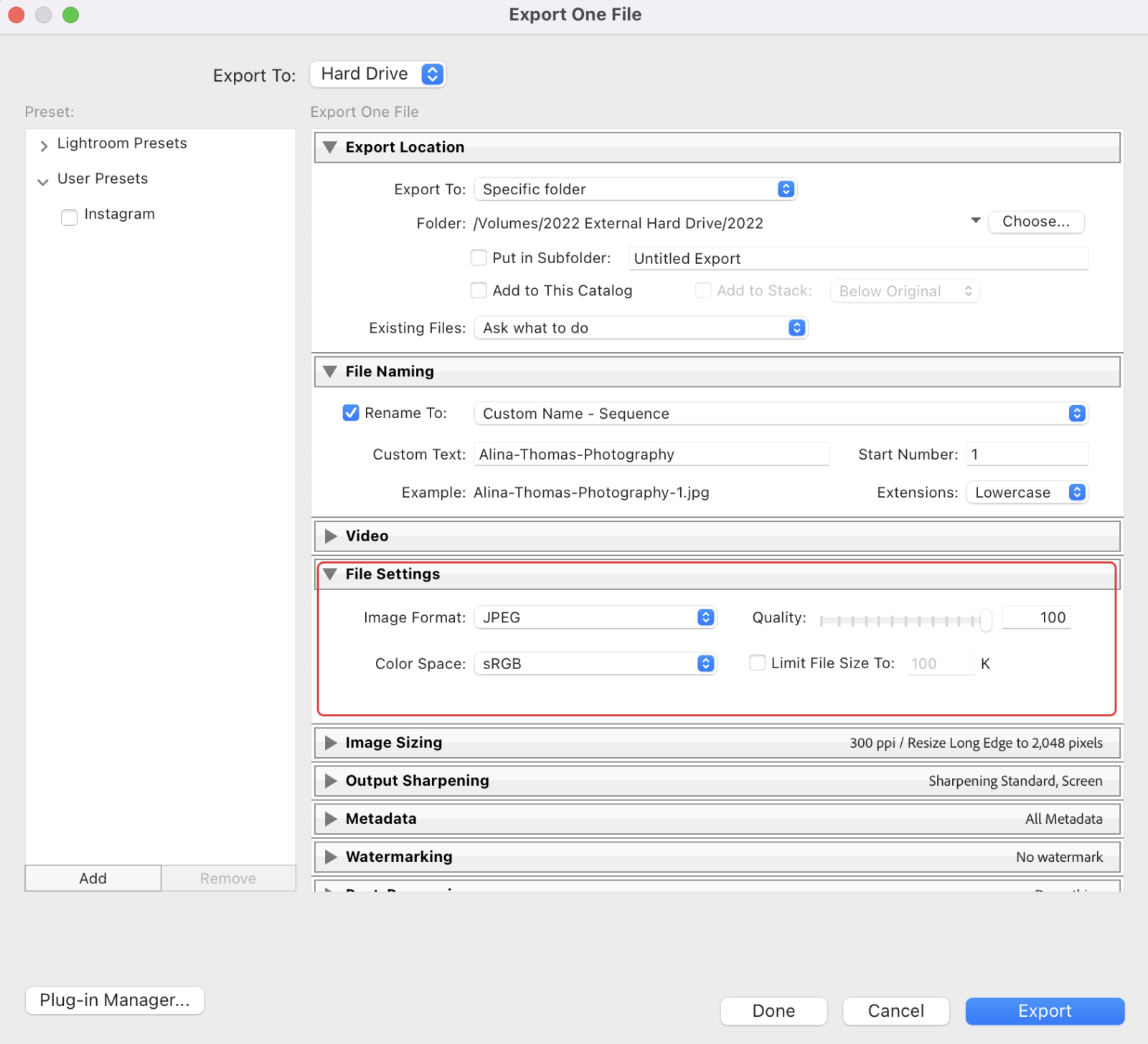 Lightroom Export Settings Every Photographer Should Know